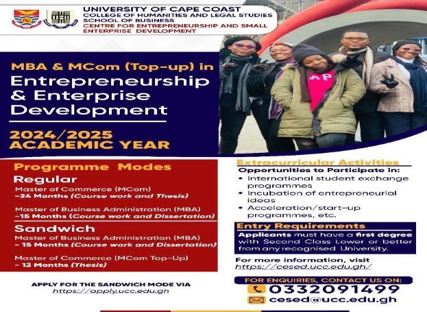 MBA & MCom (top-up) in Entrepreneurship & Enterprise Development ...